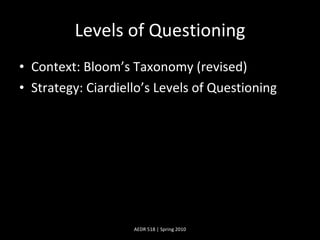 Levels of questioning | PPT | Educational Assessment | Education