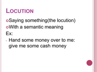 Levels of speech act | PPTX