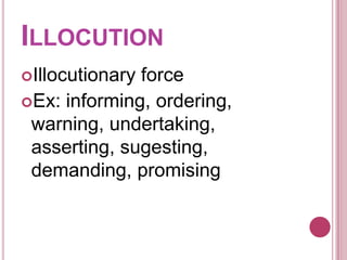 Levels of speech act | PPTX