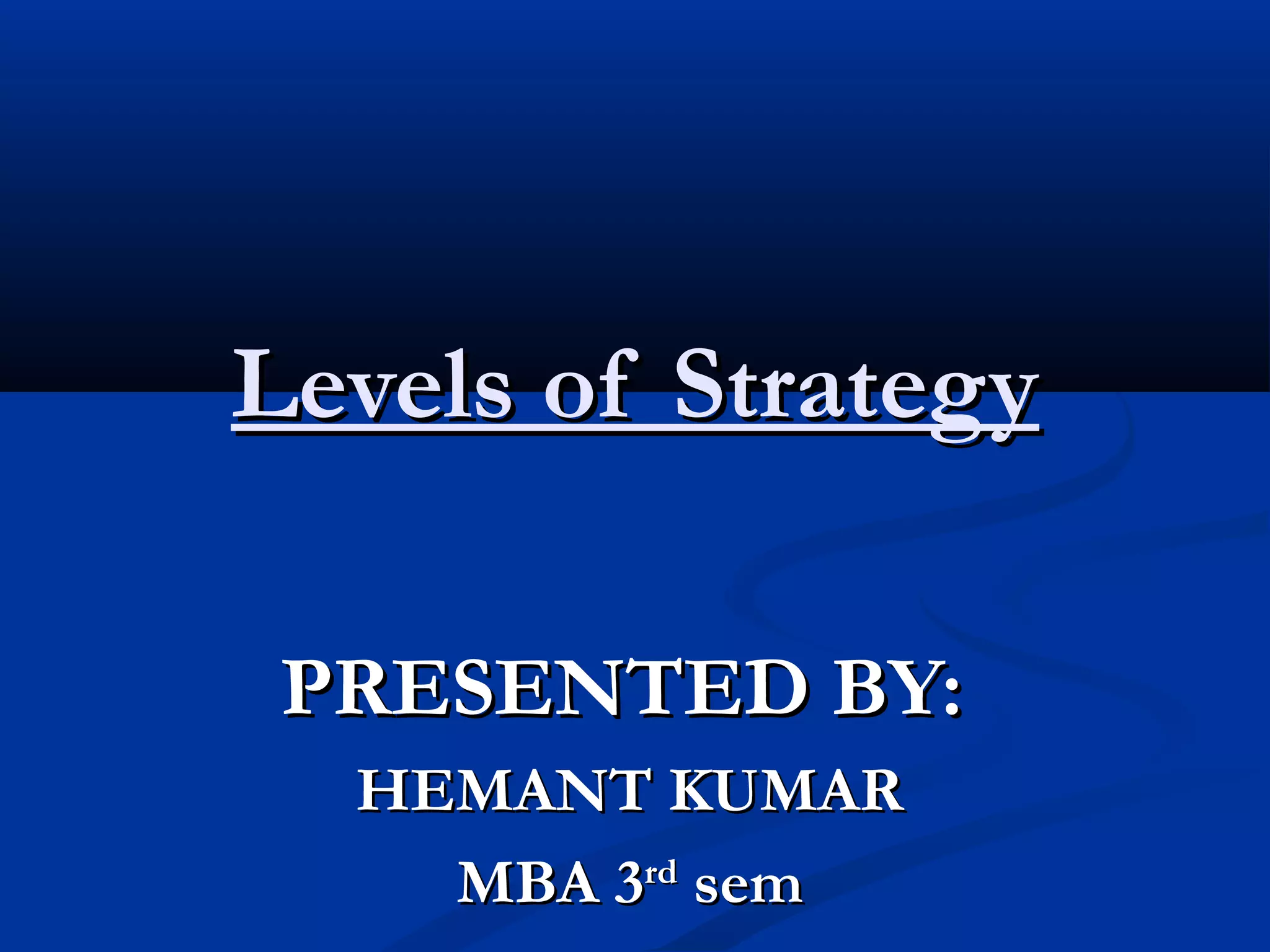 Levels of strategy | PPT