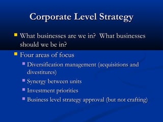 Levels of strategy | PPT