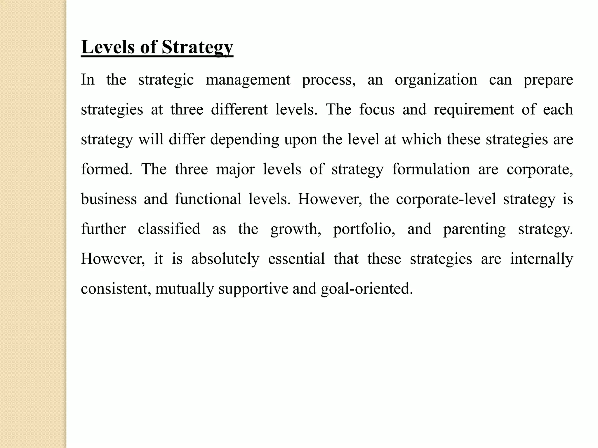 Levels of Strategy | PPTX