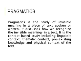 Levels of stylistic analysis