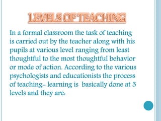 Levels of teaching | PPTX