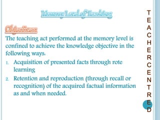 Levels of teaching | PPTX