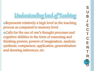 Levels of teaching | PPTX