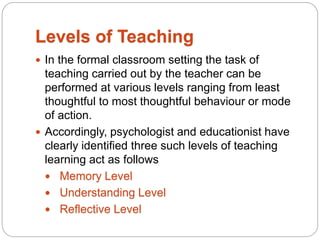 Levels of teaching | PPTX