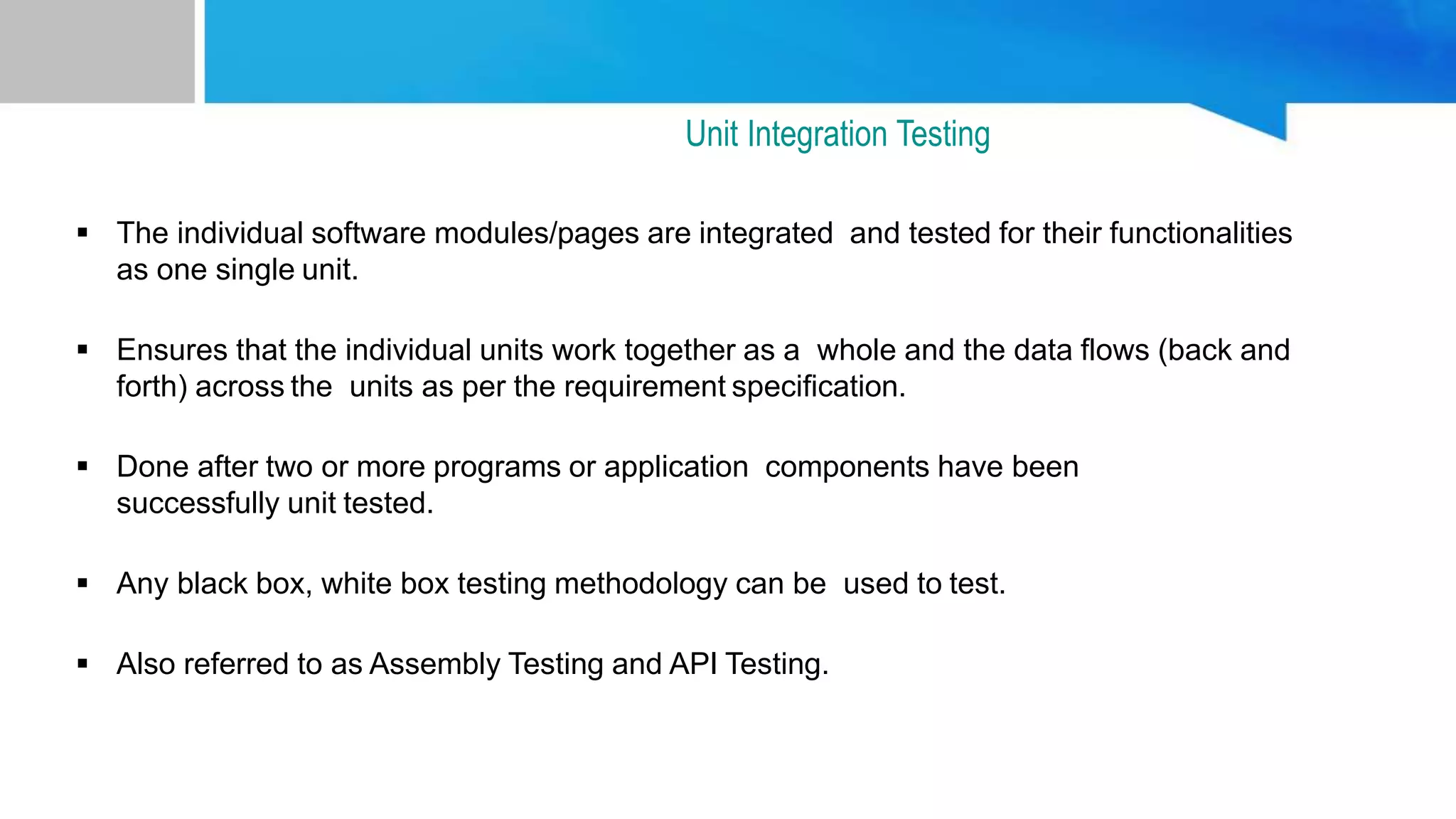Levels Of Testingpptx Computer Software And Applications Computing
