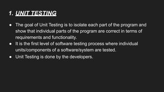 Levels of Testing | PPTX
