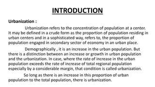 Levels, Patterns and Trends of Urbanization (World) | PPTX
