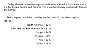 Levels, Patterns and Trends of Urbanization (World) | PPTX