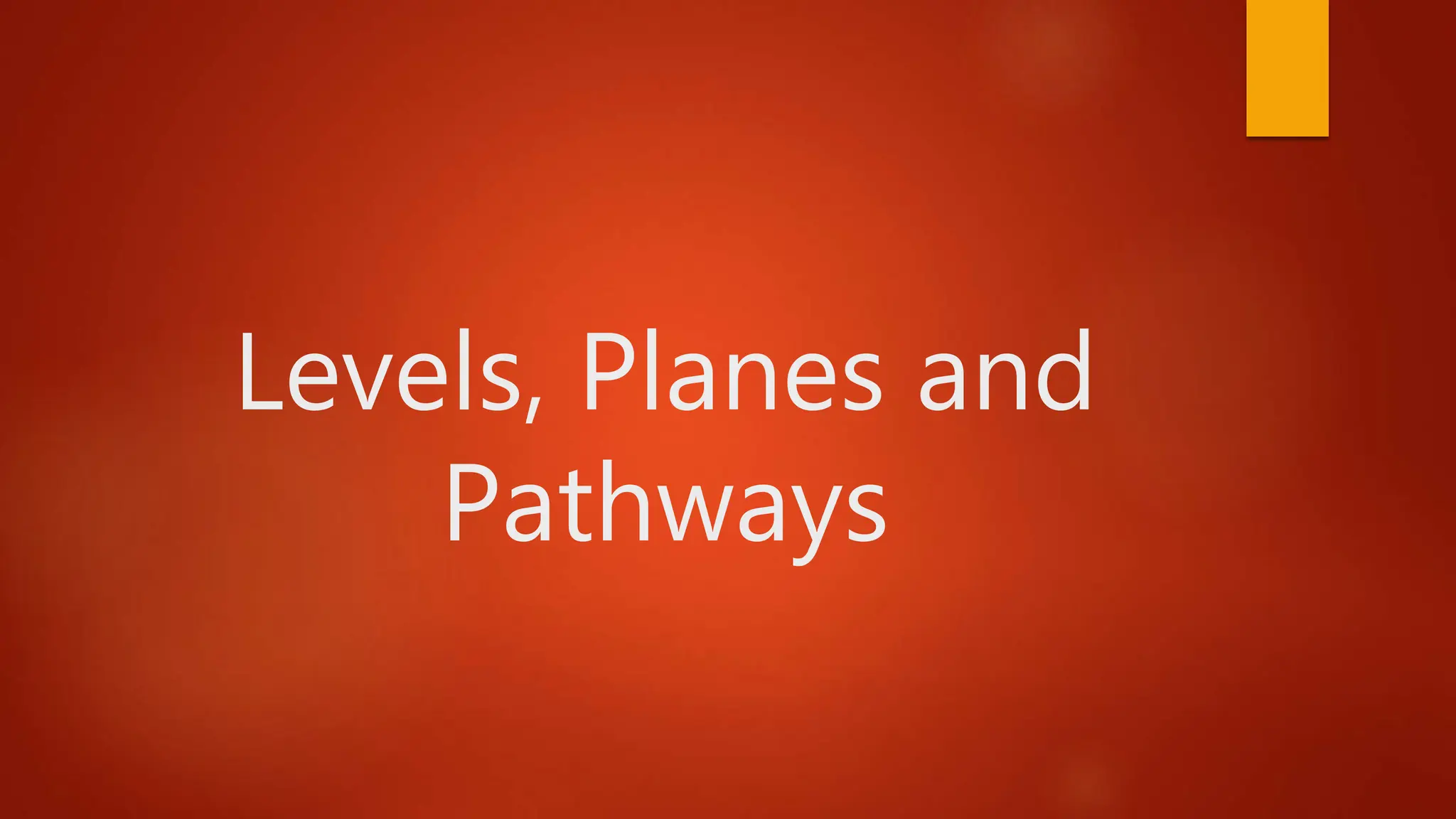 Levels, Planes and Pathways for Kindergarten.pptx