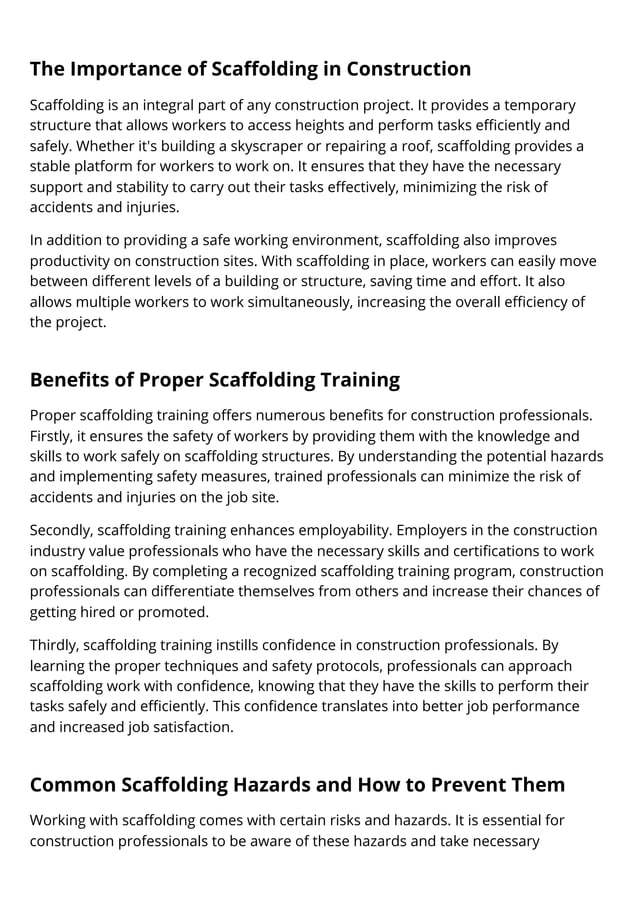 Level Up Your Skills Essential Scaffolding Training for Construction ...