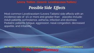 Levera Tablets by Intas (Generic Levetiracetam Tablets) | PDF