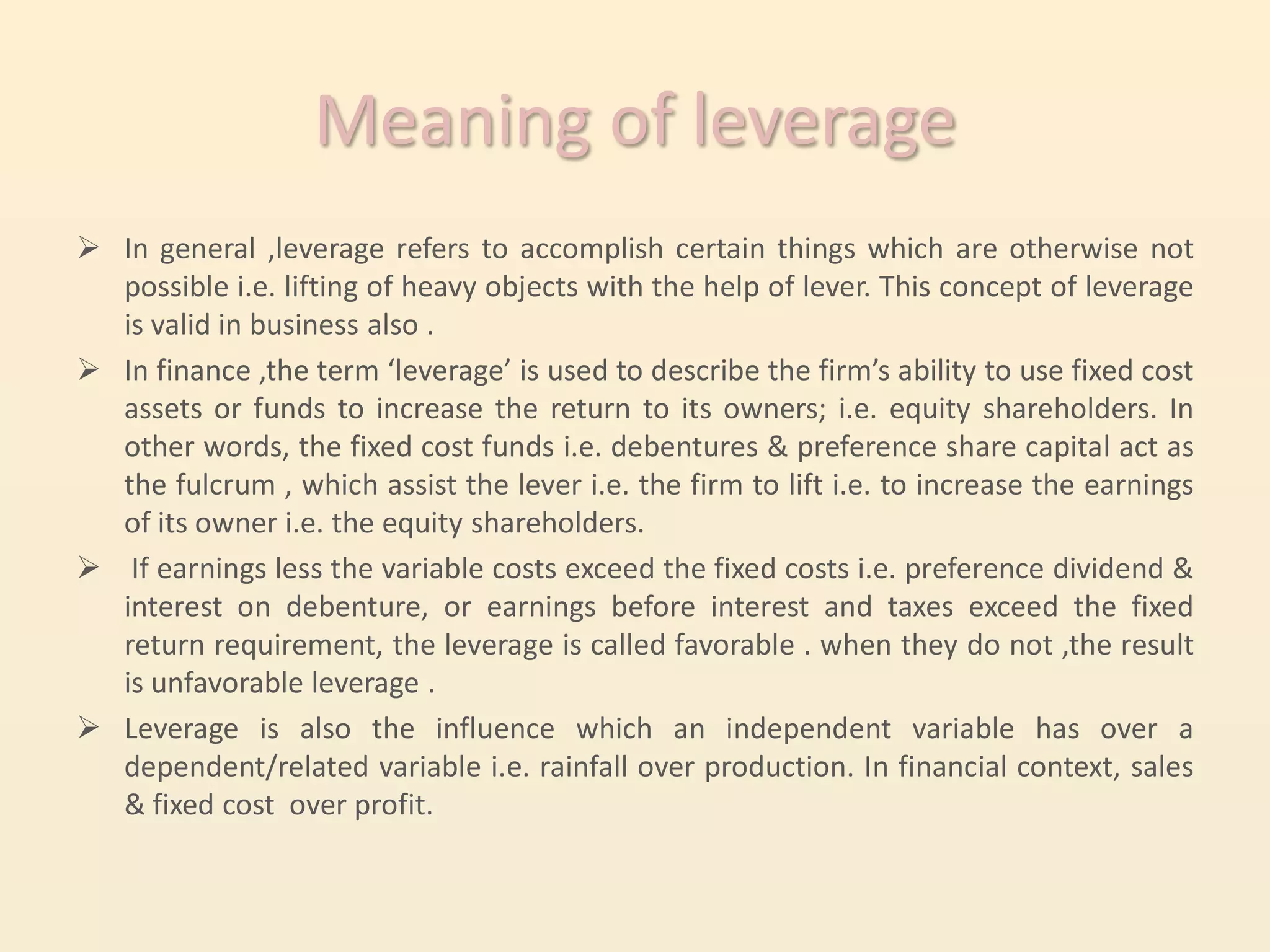 Leverage | PDF