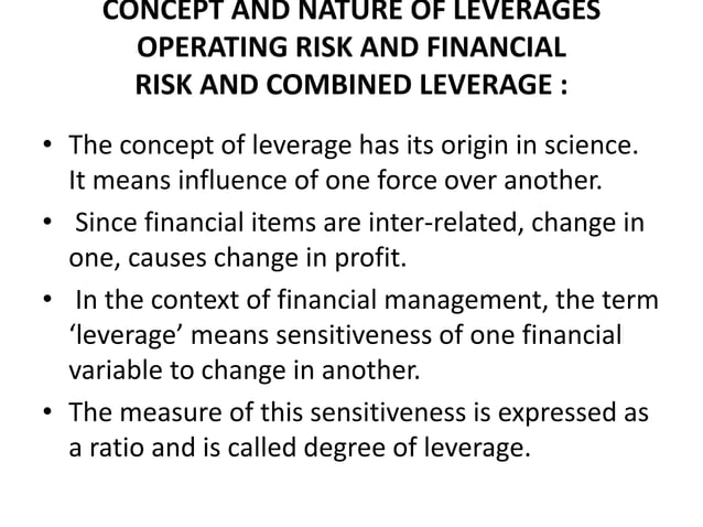 Leverage #Financial_Management | PPTX | Stocks and Bonds | Personal ...