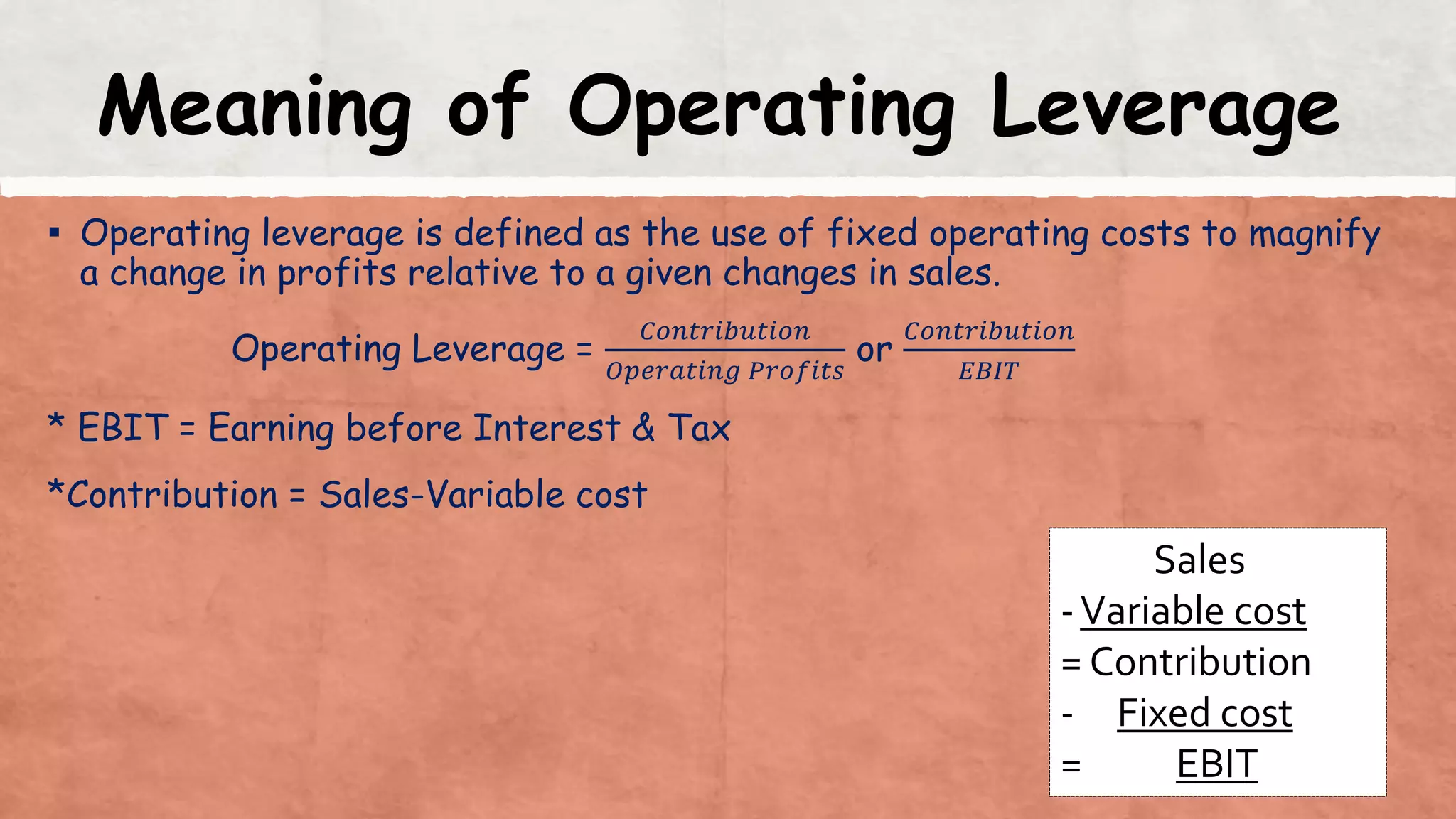 Leverage (Operating, financial & combined leverage) | PPTX