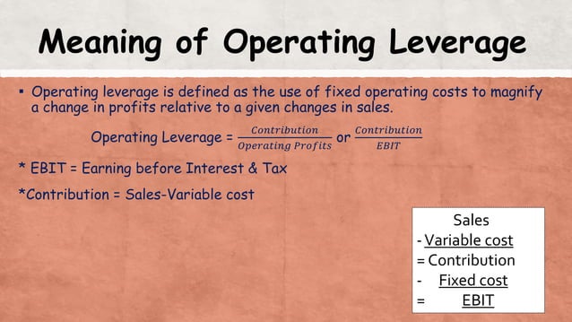 Leverage (Operating, financial & combined leverage) | PPTX | Stocks and ...