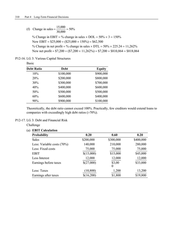 leverage chapter problem solution | PDF | Stocks and Bonds | Personal Investing
