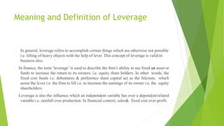 Leverage analysis | PPTX