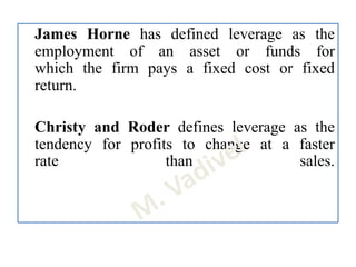 Analysis of Leverage and its types of leverage analysis. | PPTX