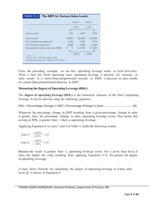 Leverage Analysis , Degree of L,DFL, DTL.pdf