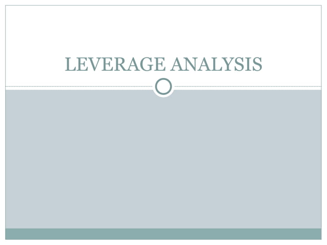 Operating & Financial Leverage Analysis .ppt