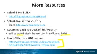 Leverage machine learning using splunk user behavioral analytics | PPT