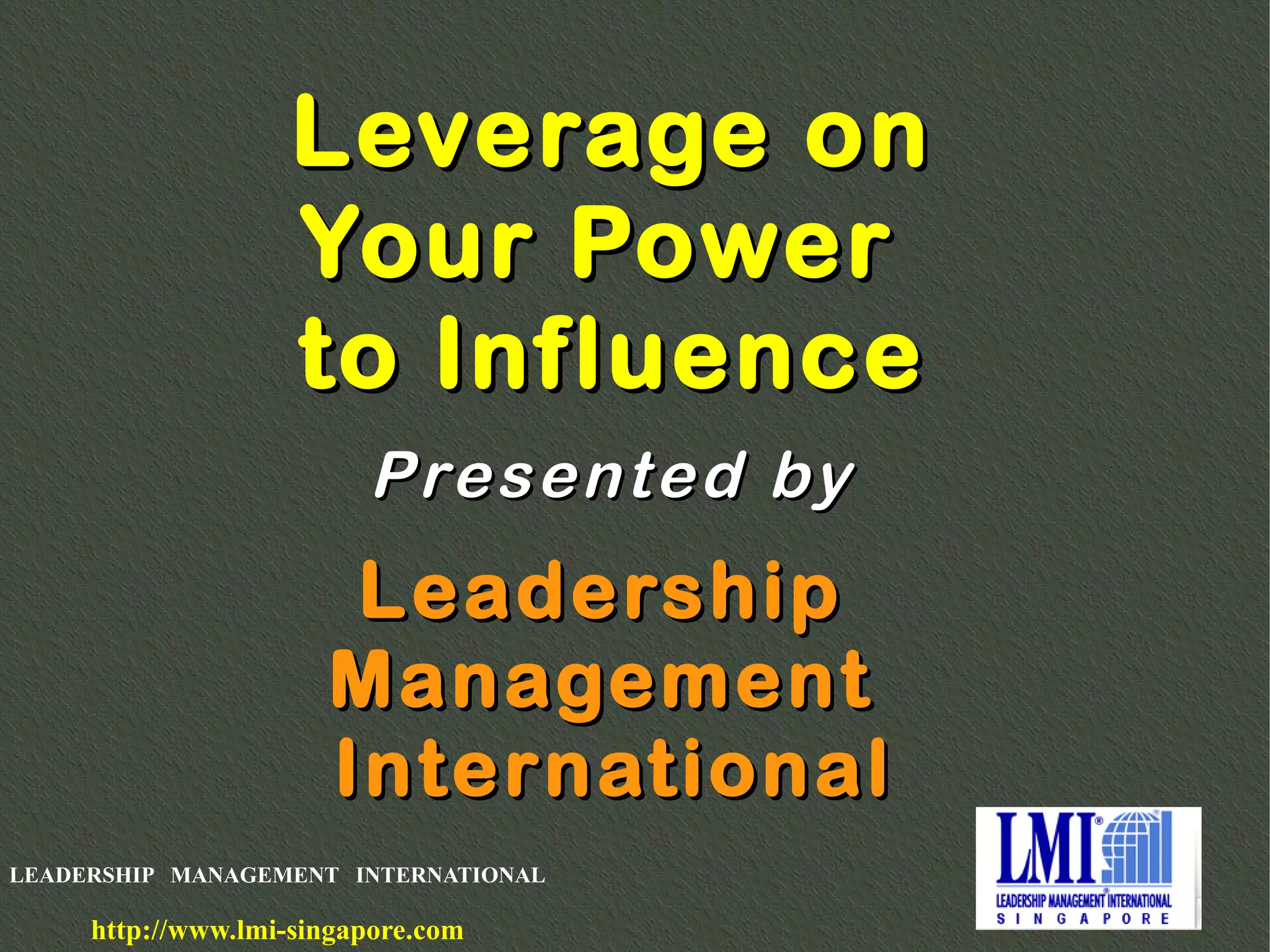 Leverage on your power to influence | PDF | Business and Finance