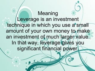 Leverages | PPT