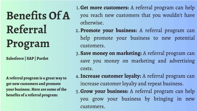 Leverage Your Connections: Salesforce and SAP Referral Program | PPT