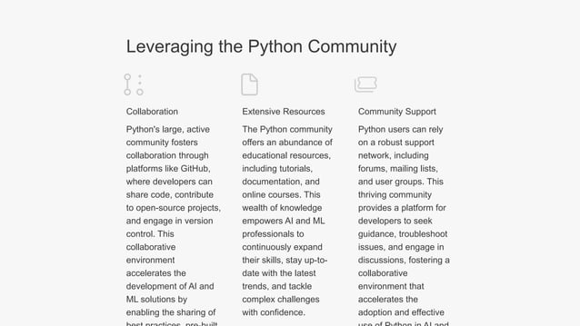 Leveraging Python for Cutting Edge AI and Machine Learning | PPT