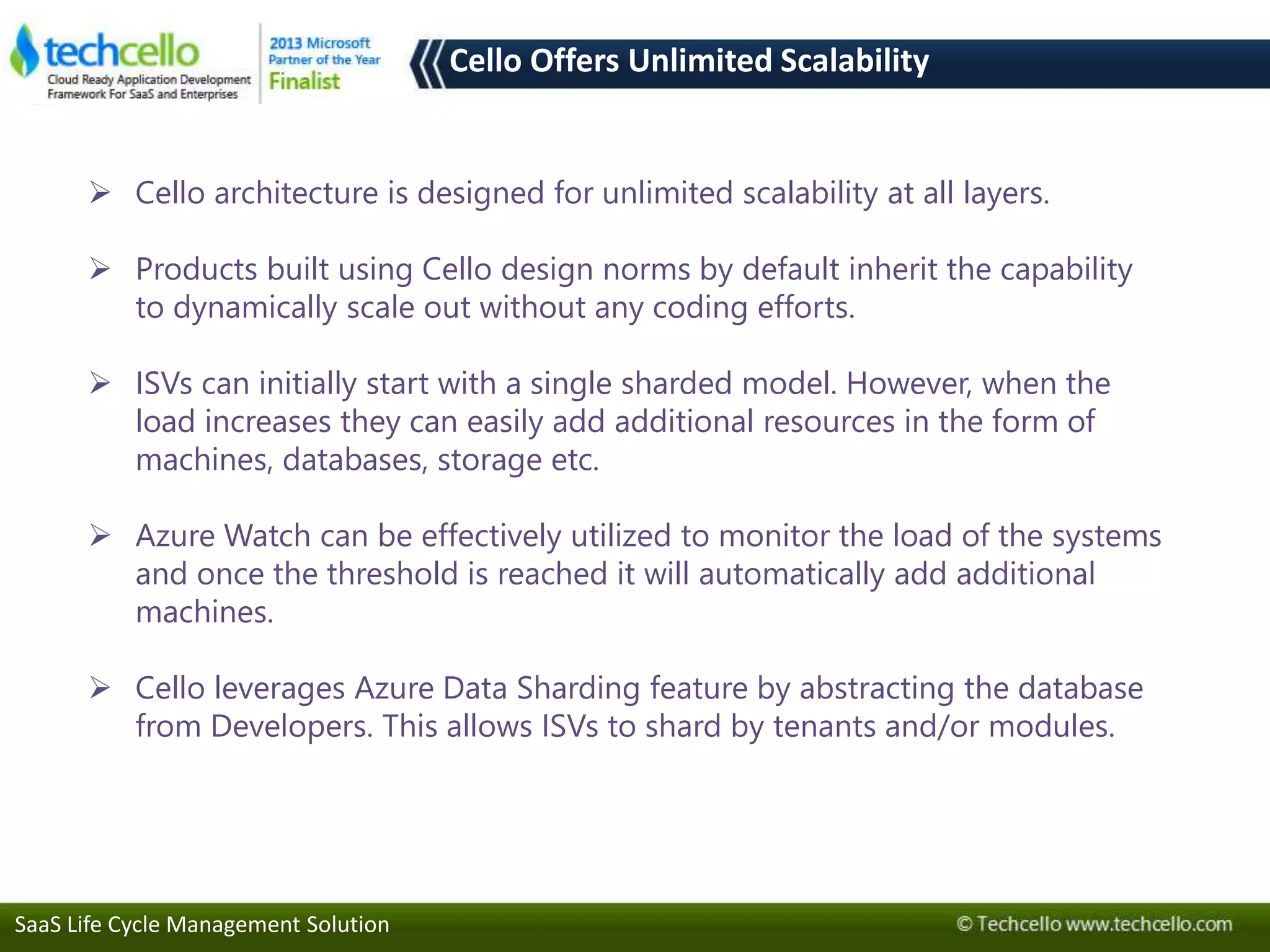 Leveraging azure and cello for multi tenancy | PPT Leveraging azure and cello for multi tenancy | PPT