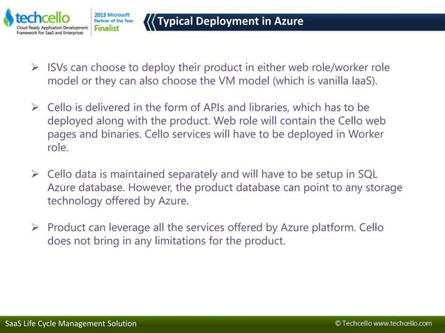 Leveraging azure and cello for multi tenancy | PPT