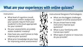 Leveraging Canvas Quiz Analysis to Improve Your Online Assessments | PPT