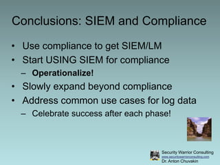 Leveraging Compliance for Security with SIEM and Log Management | PPTX