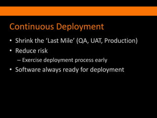 Leveraging Continuous Integration For Fun And Profit! | PPTX