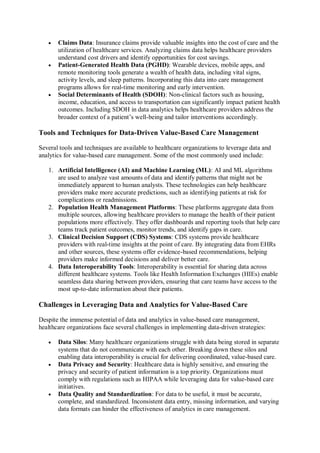 Leveraging Data and Analytics for Value.pdf | Healthcare Industry ...