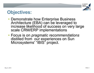 Enterprise Business Architecture in Practice -- Leveraging EBA for Success on Large-Scale CRM ...