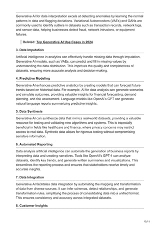 Leveraging Generative AI for Data Analysis and Modeling | PDF