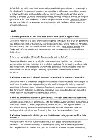 Leveraging Generative AI for Data Analysis and Modeling | PDF