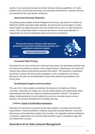Leveraging Generative AI for Data Analysis and Modeling | PDF