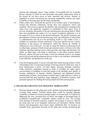 Leveraging the housing for the Urban Poor through innovative Resource ...