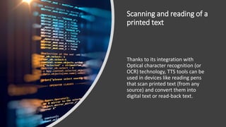 Leveraging machine learning in text to-speech tools and applications. | PPT