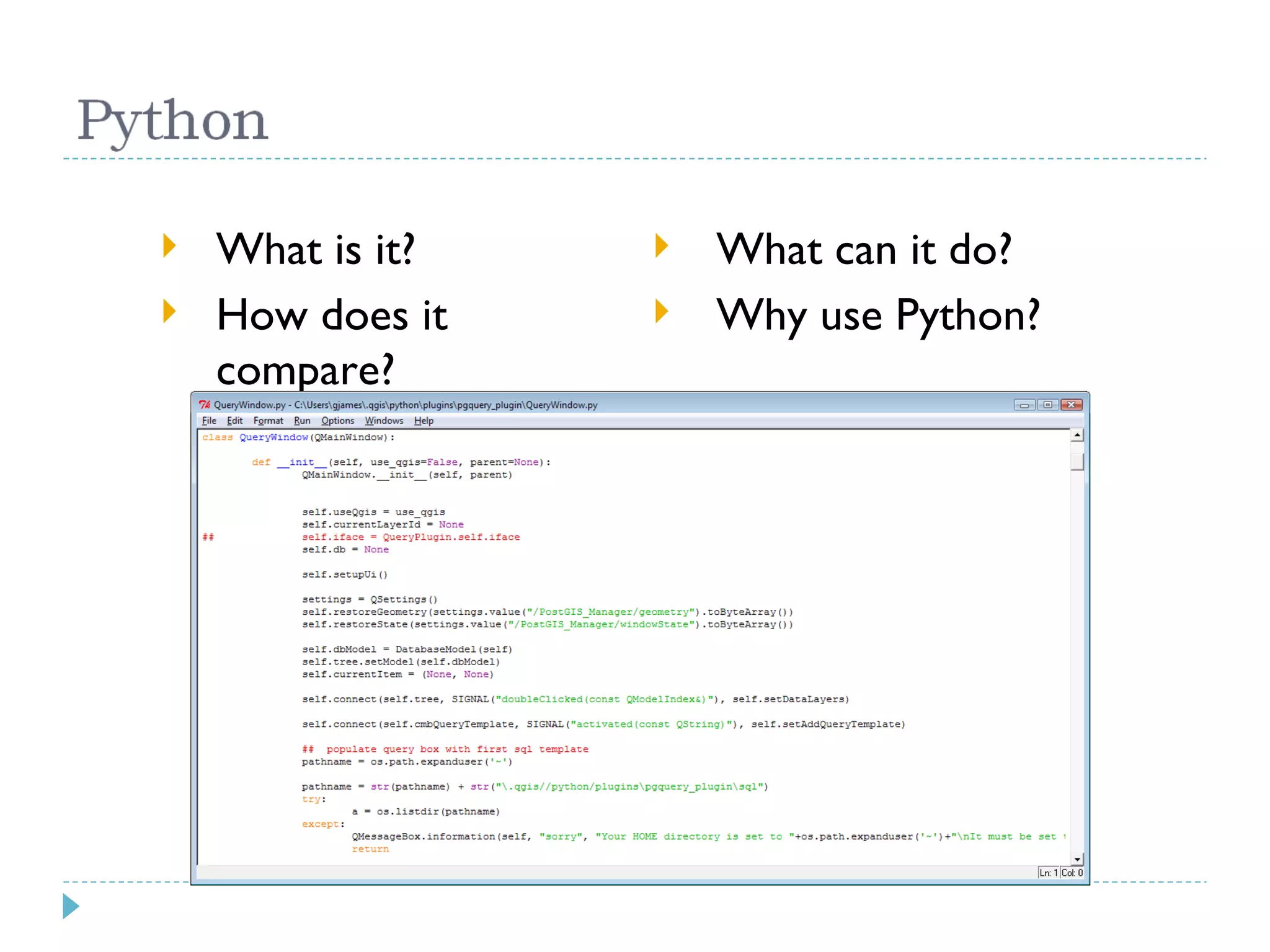 Leveraging Open Source Gis With Python A Qgis Approach Ppt