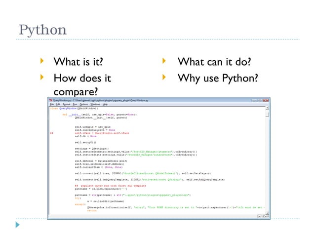 Leveraging Open Source Gis With Python A Qgis Approach Ppt