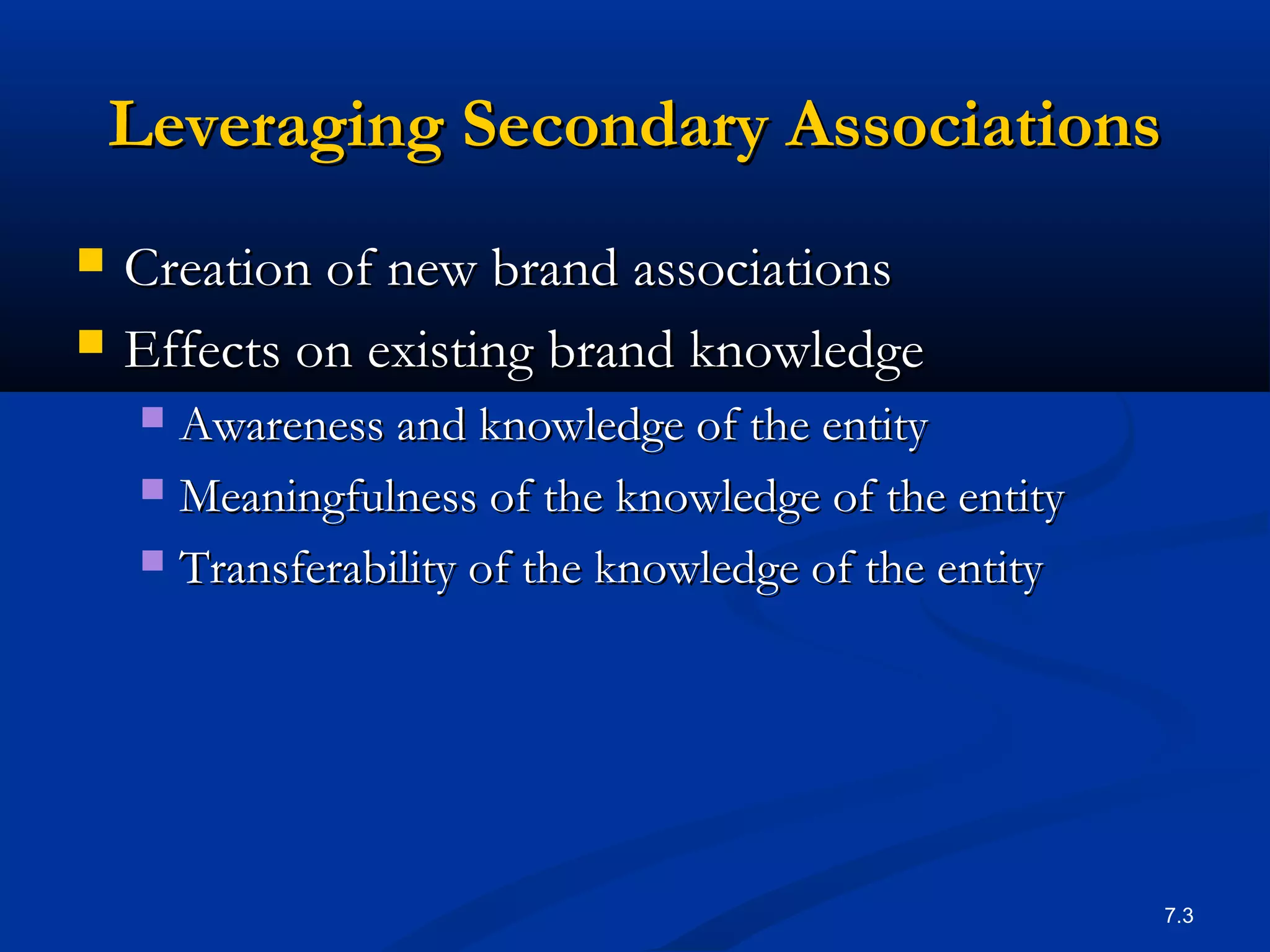 Leveraging secondary brand knowledge to build brand equity | PPT