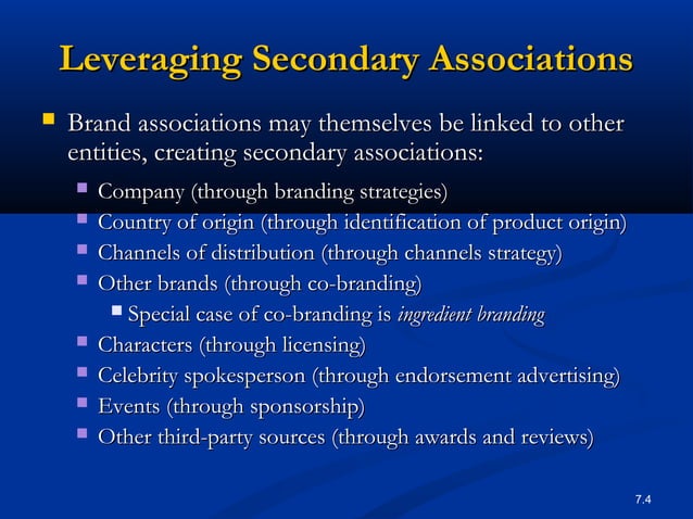 Leveraging secondary brand knowledge to build brand equity | PPT