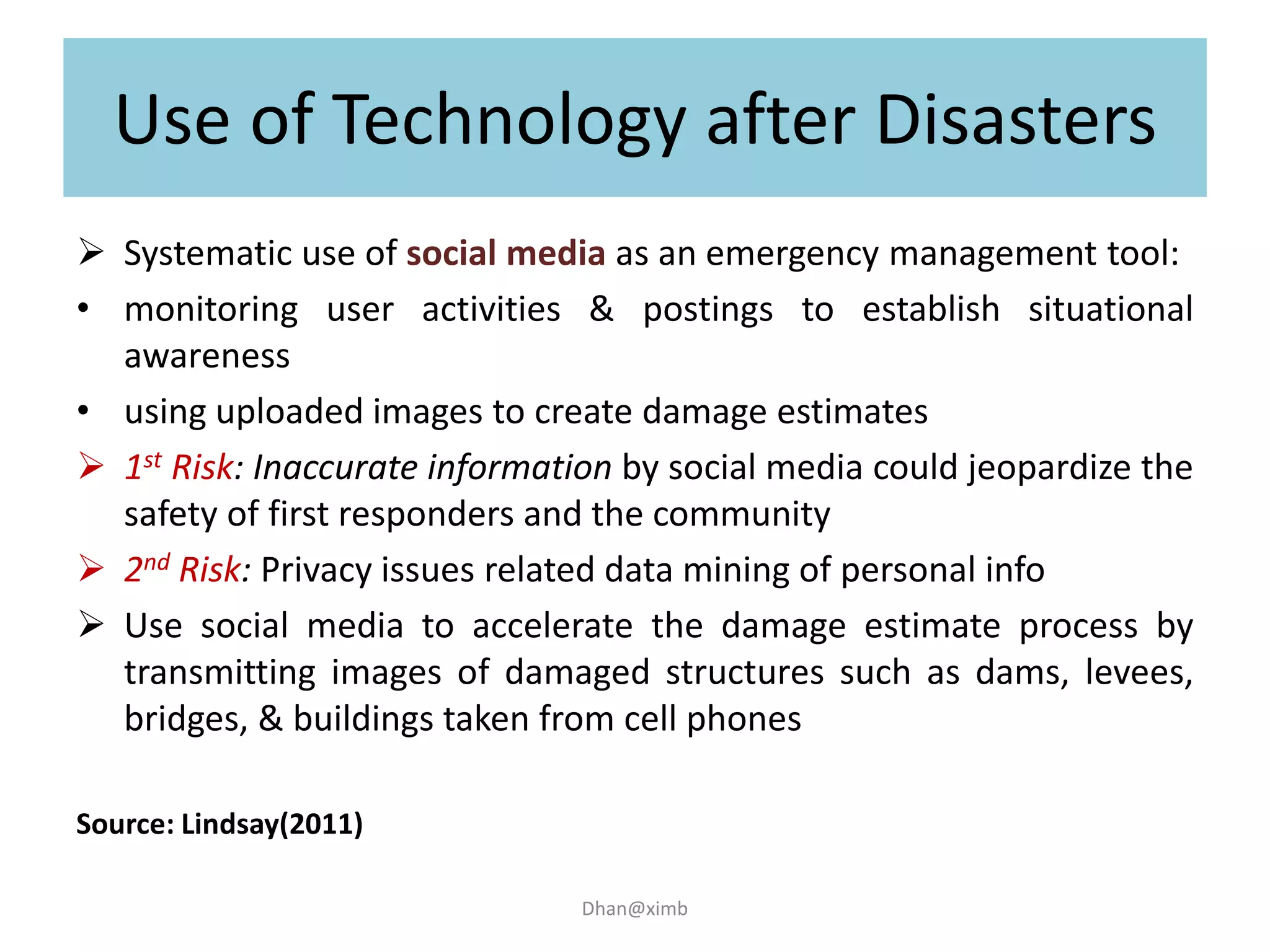 Leveraging technology in disaster management | PDF