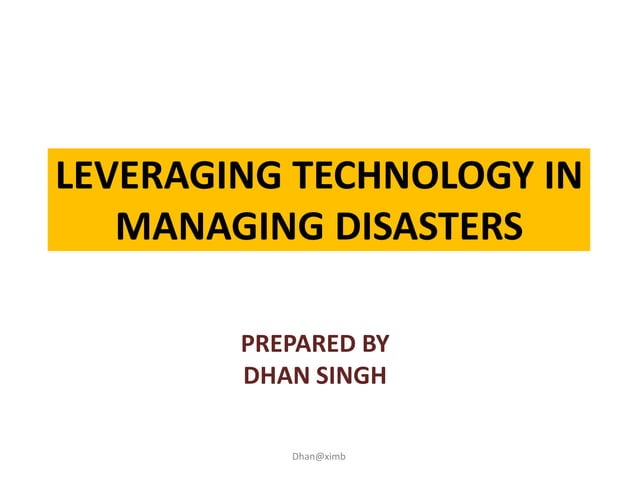 Leveraging technology in disaster management | PDF